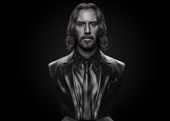 Keanu Reeves - Neo - John Wick Bust 3D model 3D printable | CGTrader