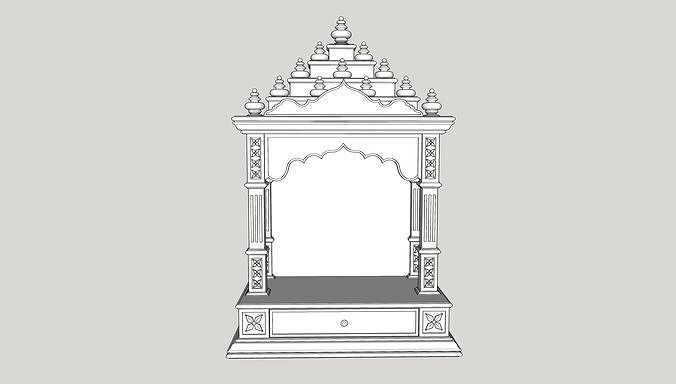 3D model indian jodhpuri stone jharokha temple VR / AR / low-poly ...
