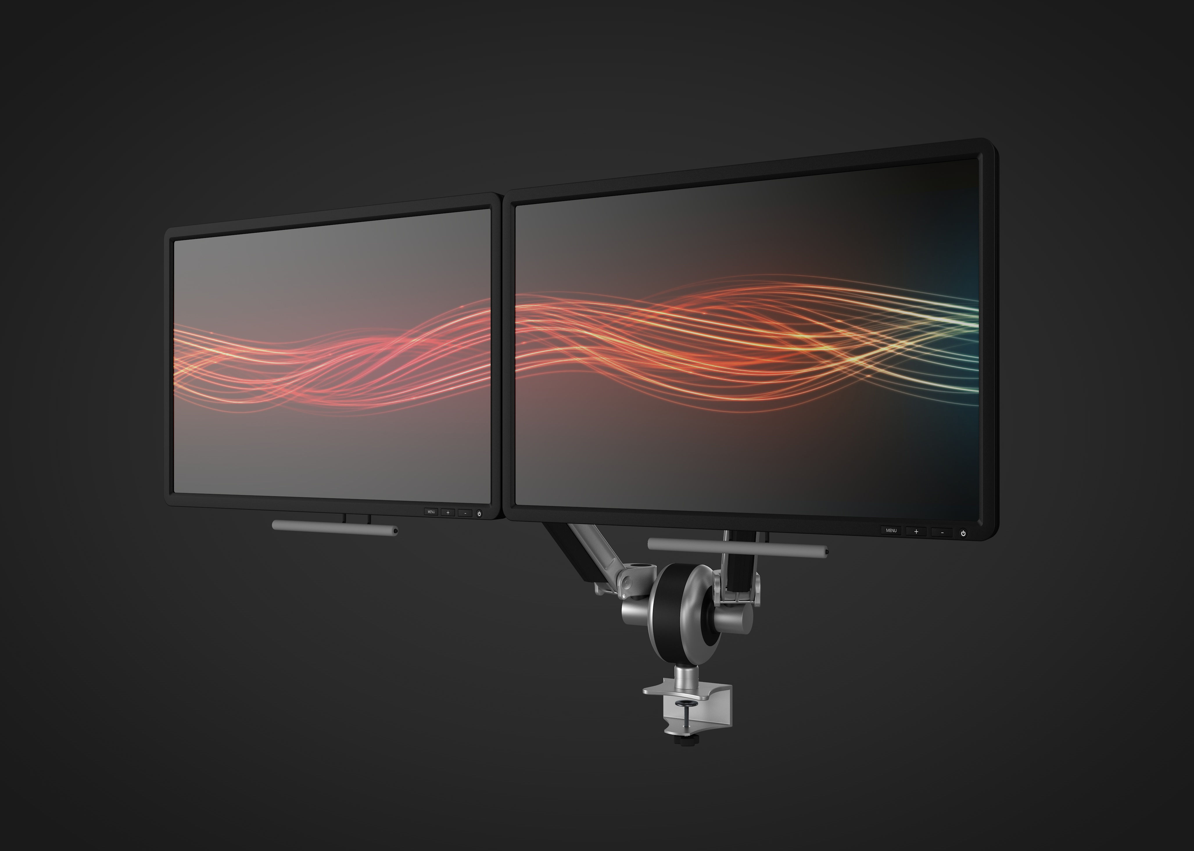 Dual Monitor Arms 3D model | CGTrader