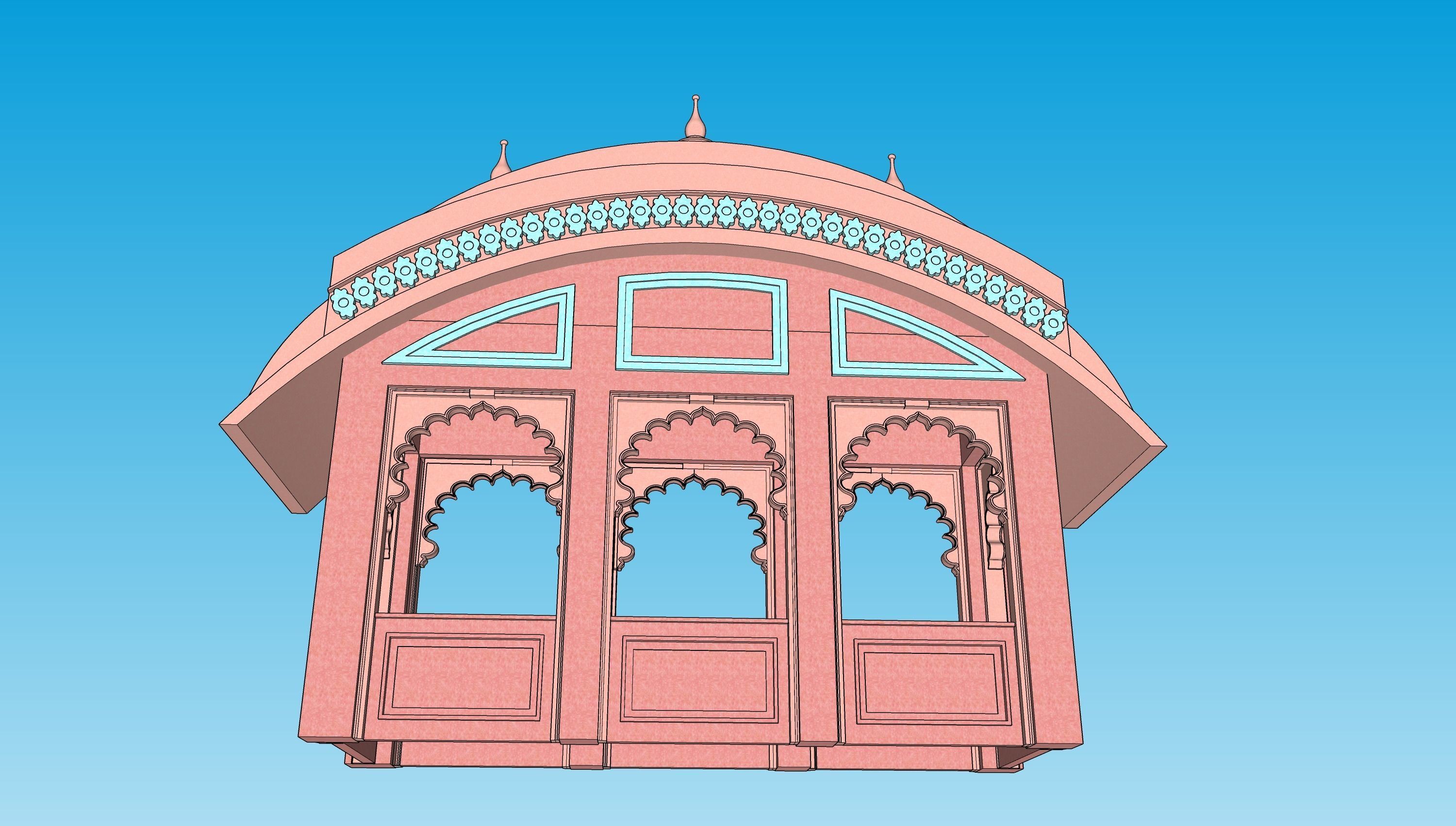 3D model indian jodhpuri stone chatri temple VR / AR / low-poly | CGTrader
