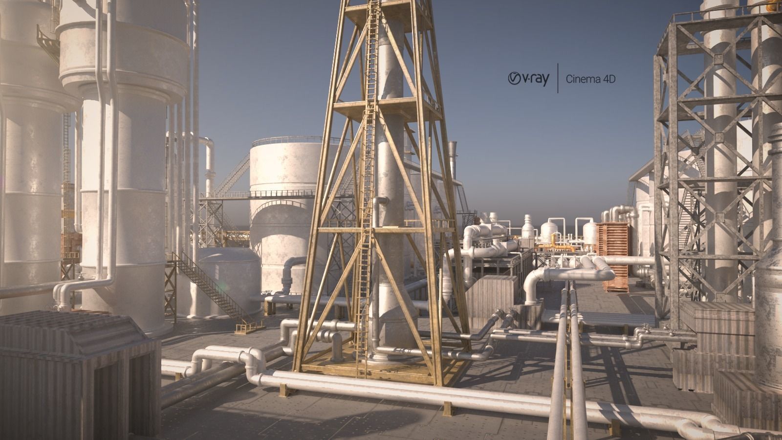 oil factory 3D model | CGTrader