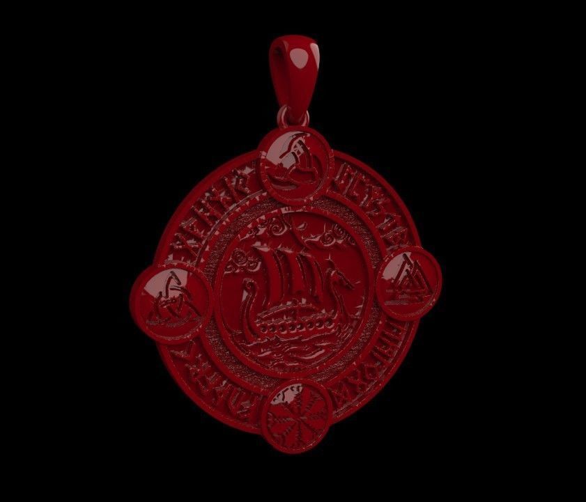 Viking Ship 3D Medallion 3D model 3D model 3D printable | CGTrader