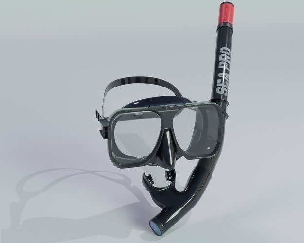 Scuba Goggles And Snorkel free 3D model | CGTrader
