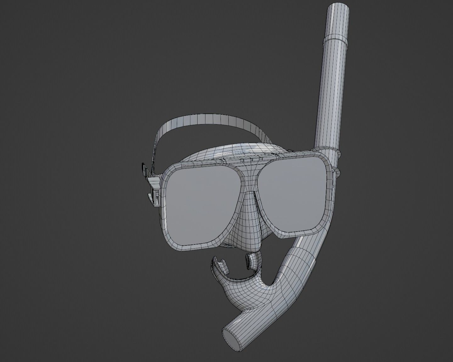 Scuba Goggles And Snorkel free 3D model | CGTrader