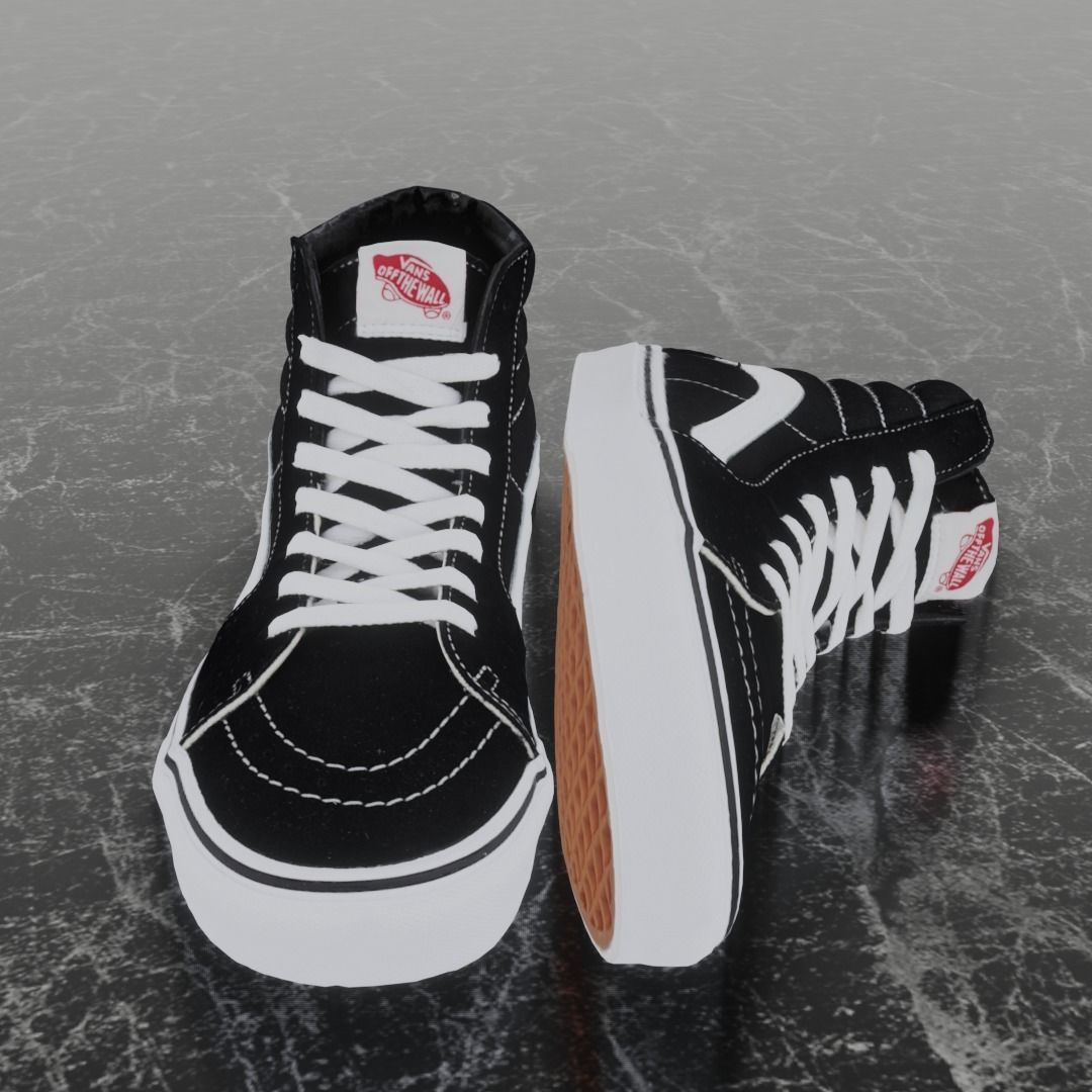 3D model VANS 3D SHOES - HIGH BLACK VR / AR / low-poly | CGTrader