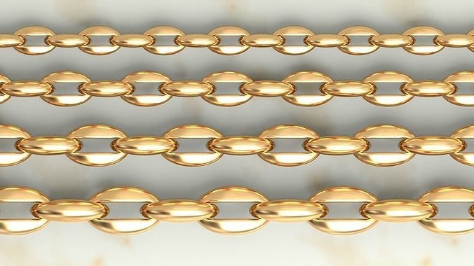 Graduated Oval Chain Link 3D model 3D printable | CGTrader