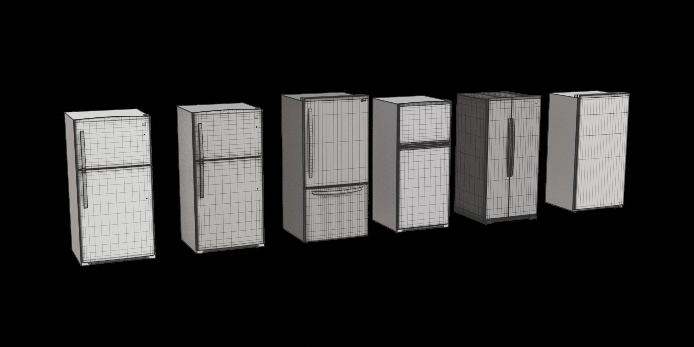 Set Of Small Refrigerators 3D model | CGTrader