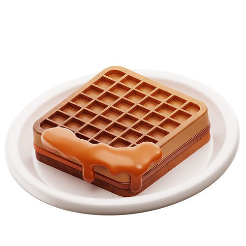 3D model Waffle 3D Icon VR / AR / low-poly | CGTrader