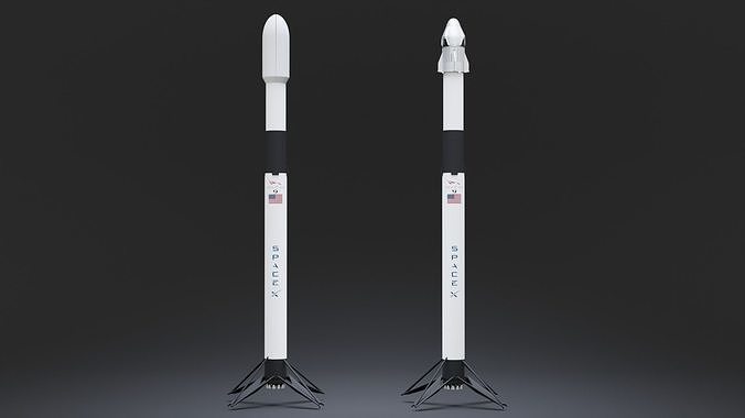 3D model Falcon 9 and Crew Dragon 3D Model VR / AR / low-poly | CGTrader