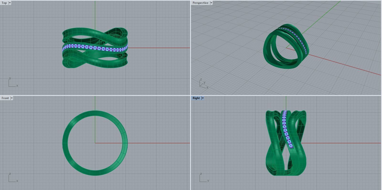 Fashion Twisted Rope ring ready for printing stl format 3D model 3D ...