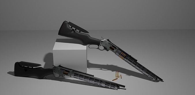 Modernized Tactical Winchester Lever Action Rifle 3D model | CGTrader