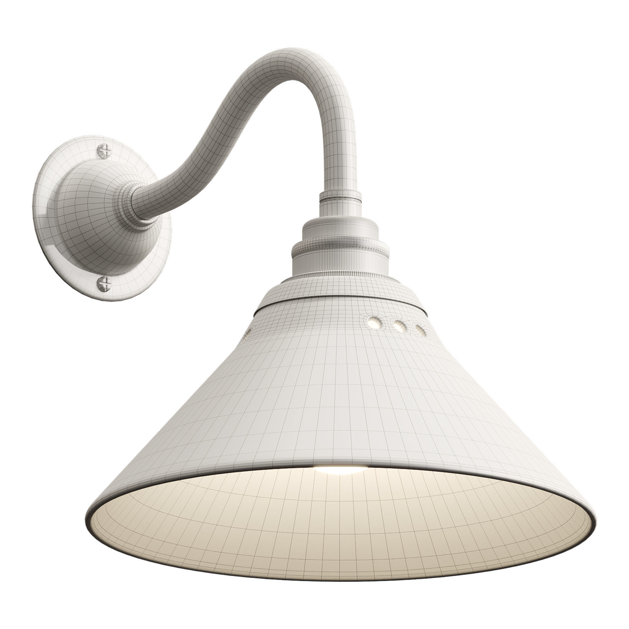 Mini Creamware Wall Light by deVOL 3D model | CGTrader