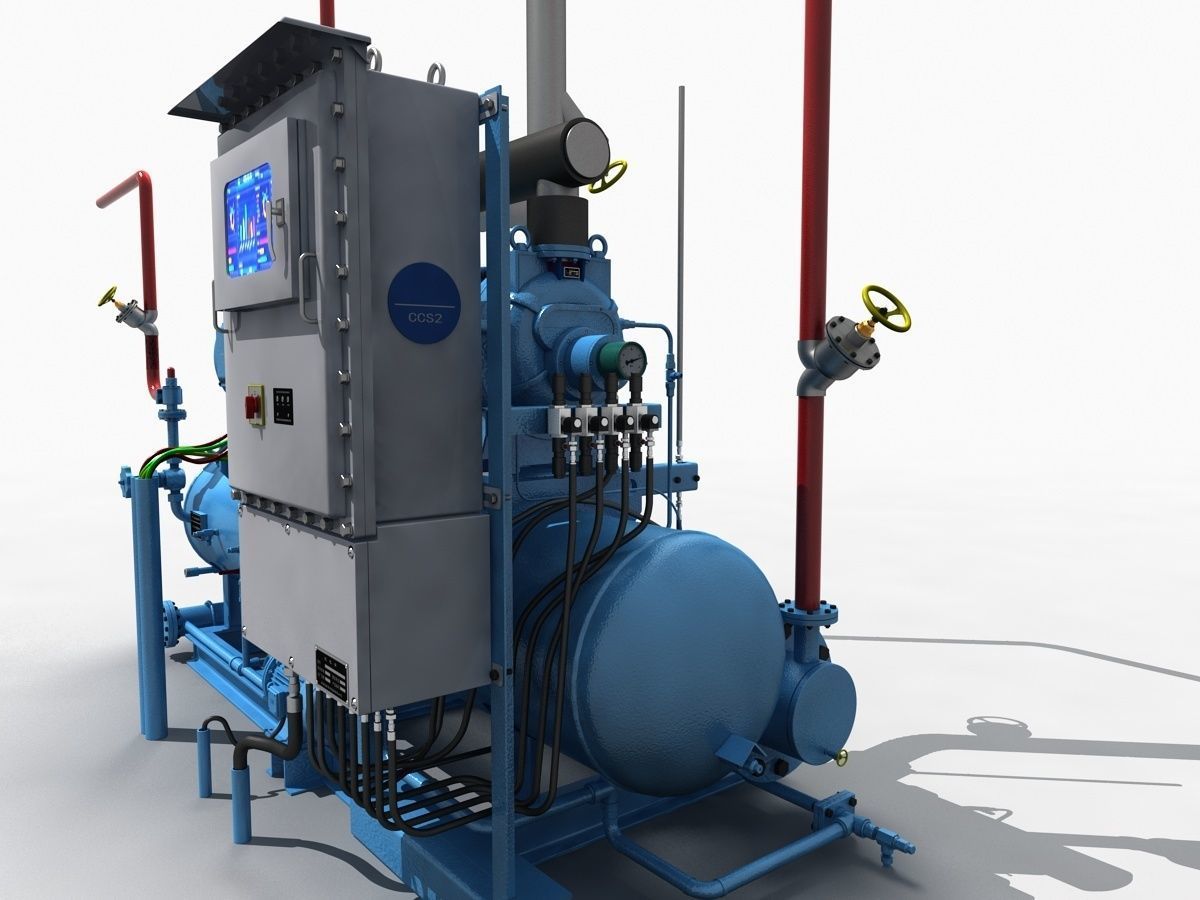 Ammonia Compressor 3D model | CGTrader