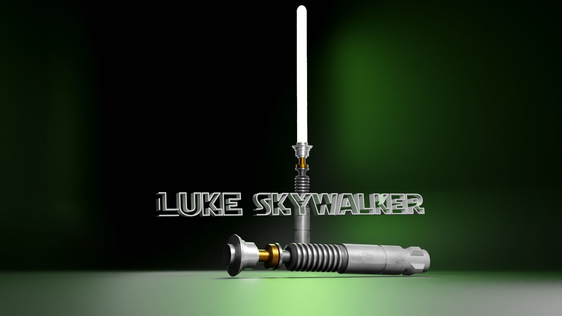 Luke Skywalker Ligthsaber Green 3D model | CGTrader