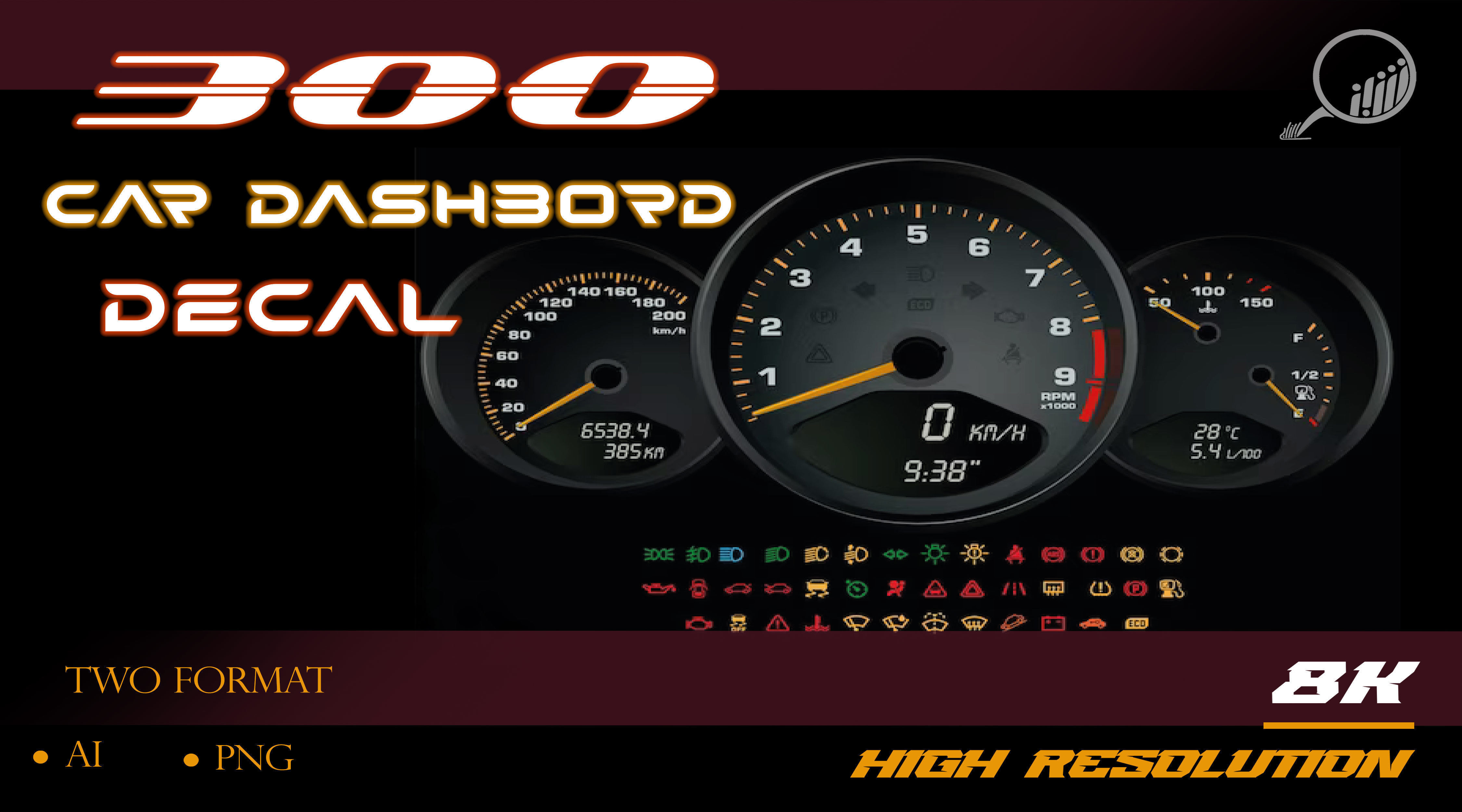 300 car dashbord decal Texture | CGTrader