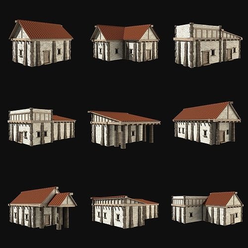 3D model ANCIENT GREEK ROMAN STONE ROME HOUSE HUT BUILDING COLLECTION ...