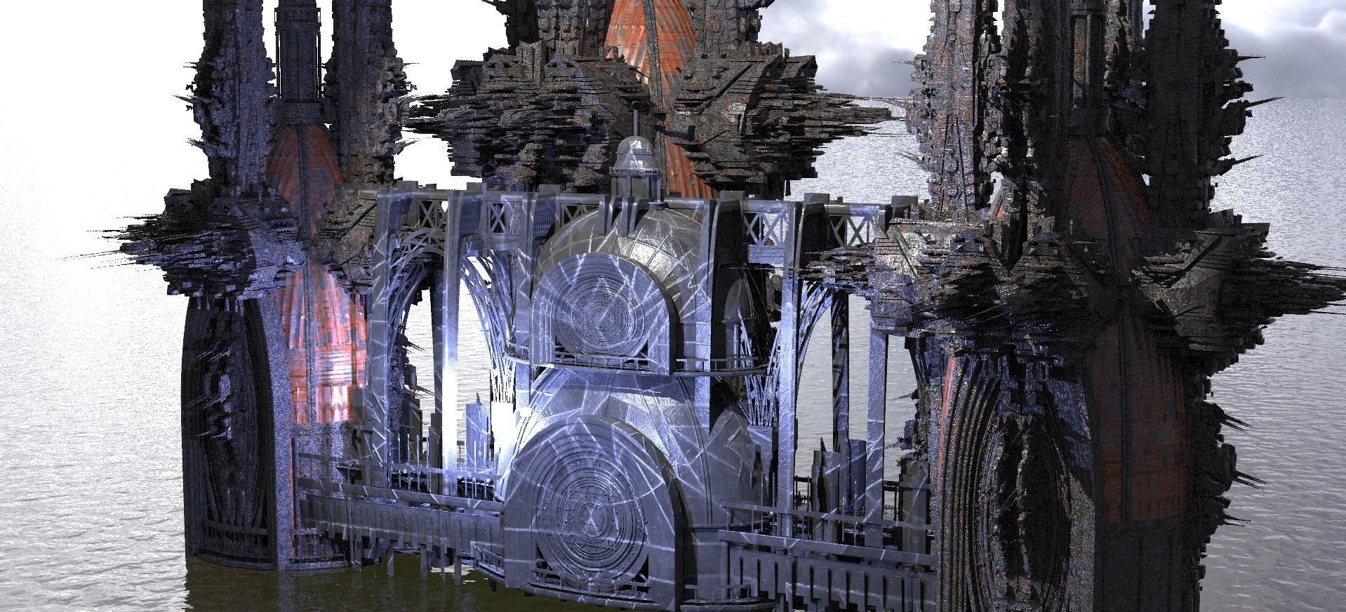 Knights Templar Sci Fi Tower Bridges 3 3D model | CGTrader
