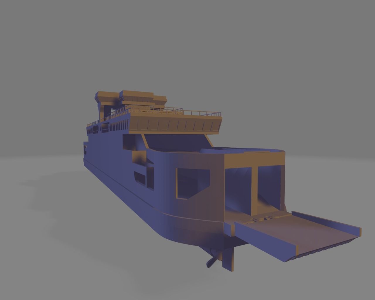 Ferry ro-ro ship miniature 3D model 3D printable | CGTrader