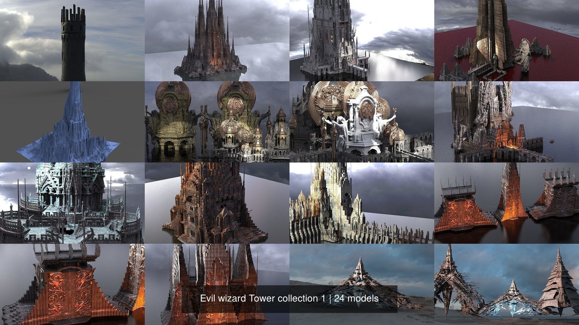 Evil wizard Tower collection 1 | CGTrader