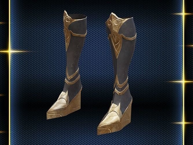 3D model Shield Warrior leg armor female lowpoly game asset VR / AR ...