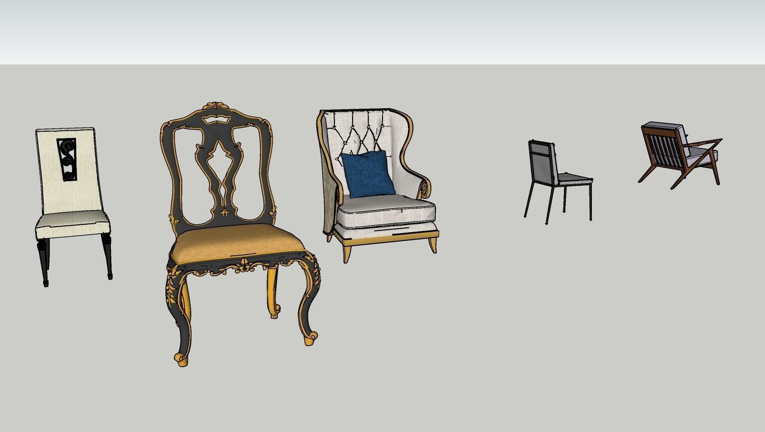 3D model Classic Chairs Collection 3D model VR / AR / low-poly | CGTrader
