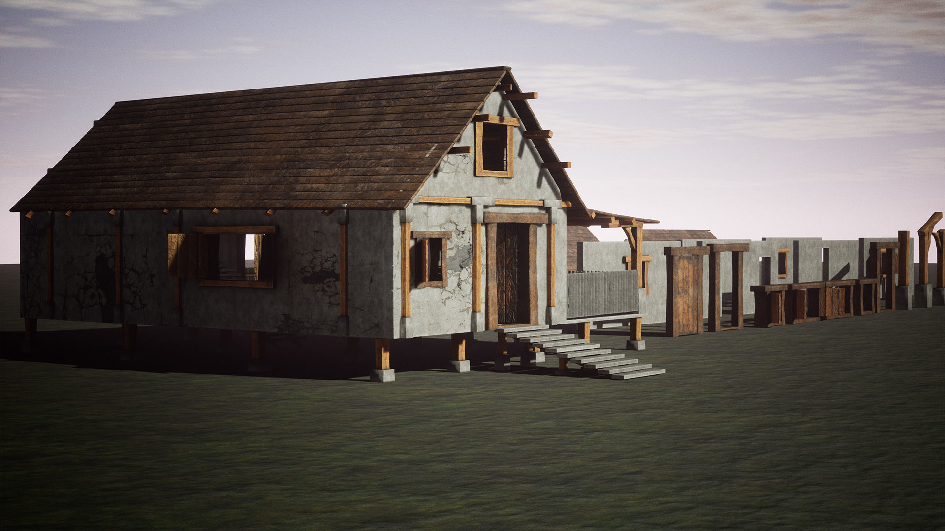 3D model Modular Concrete House 28 Assets VR / AR / low-poly | CGTrader