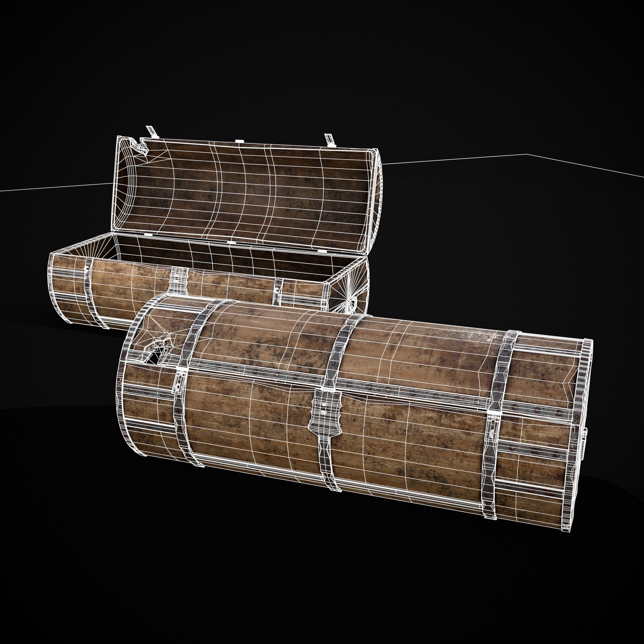 3D model Medieval Cylindrical Chest VR / AR / low-poly | CGTrader