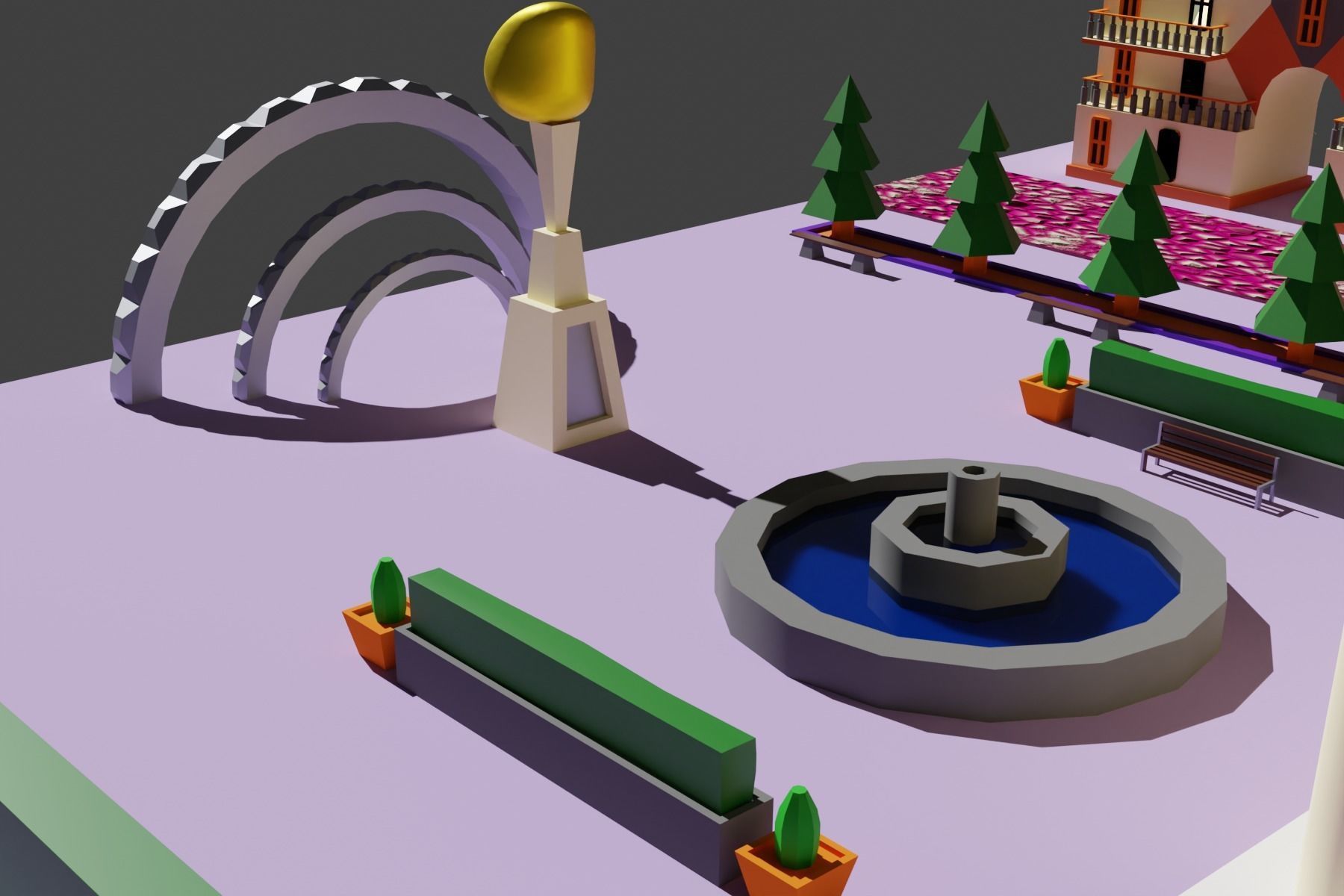 3D model Environment pack Low-poly Game location Map VR / AR / low-poly ...