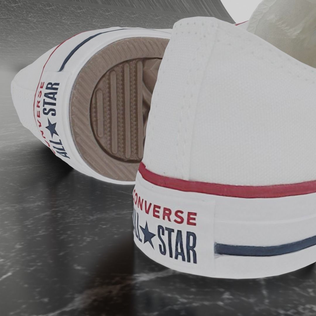 3D model CONVERSE 3D SHOES - WHITE LOW VR / AR / low-poly | CGTrader