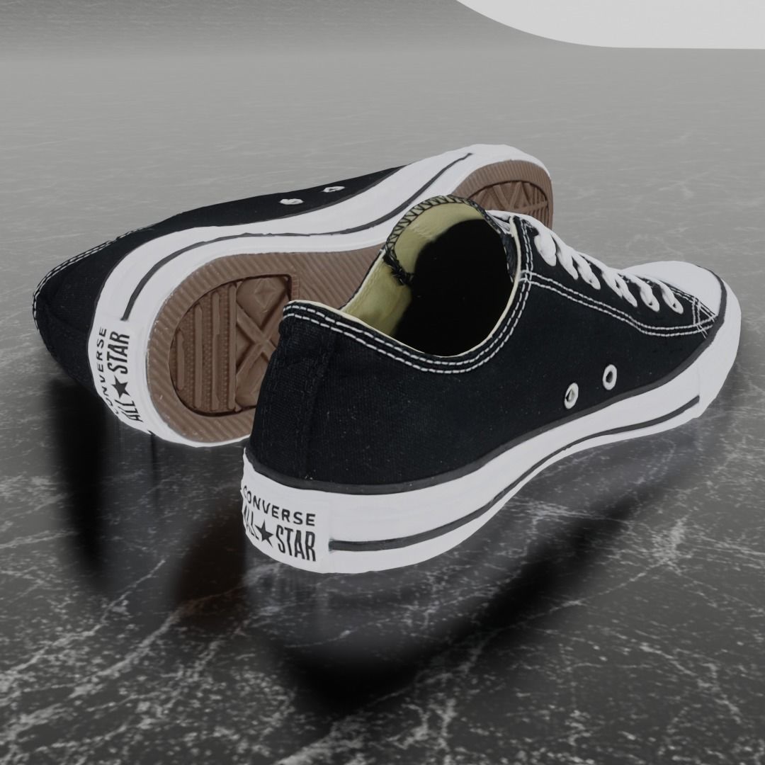 3D model CONVERSE 3D SHOES - BLACK LOW VR / AR / low-poly | CGTrader