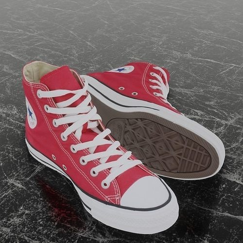 3D model CONVERSE 3D SHOES - RED VR / AR / low-poly | CGTrader