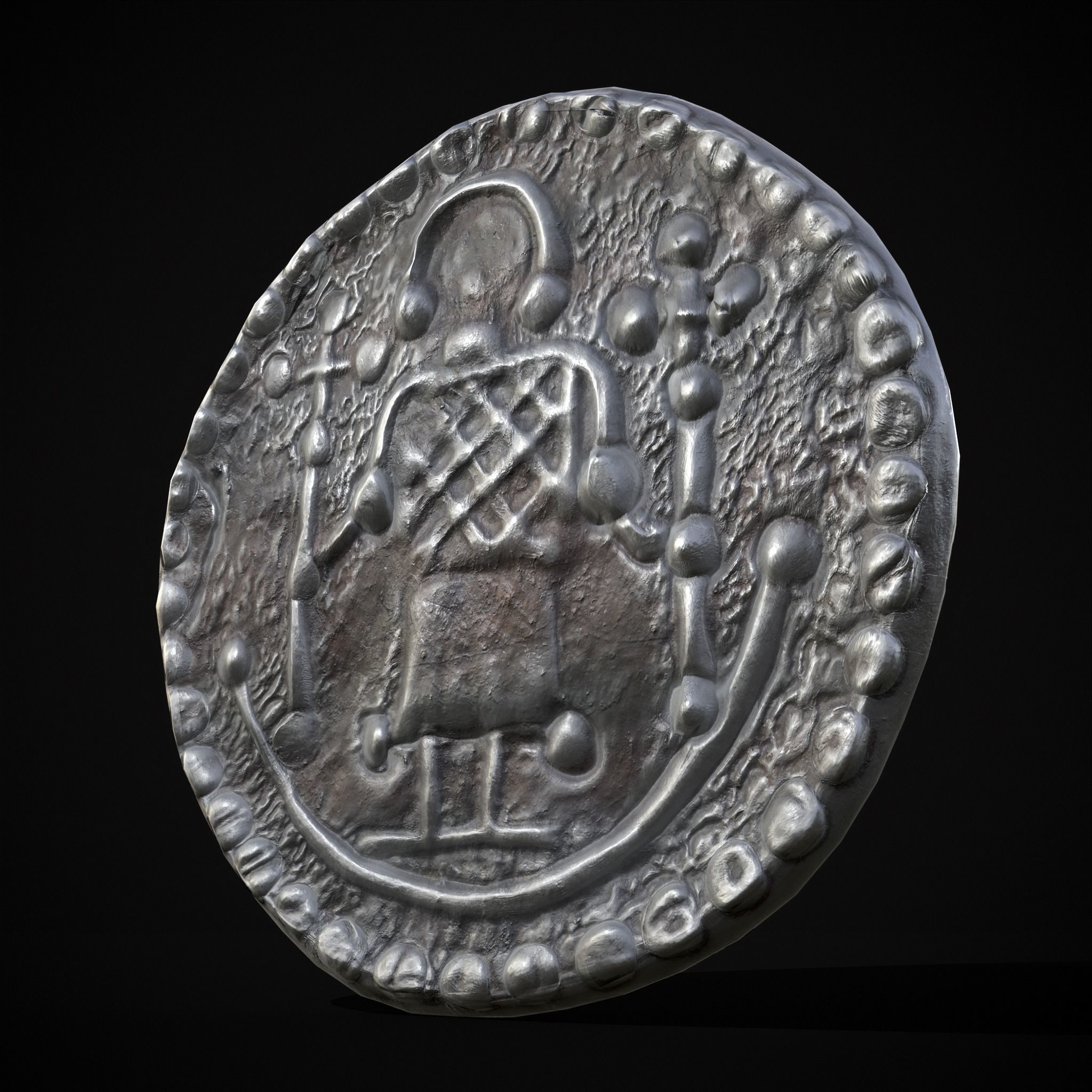3D model Medieval Engraved Man Coin VR / AR / low-poly | CGTrader