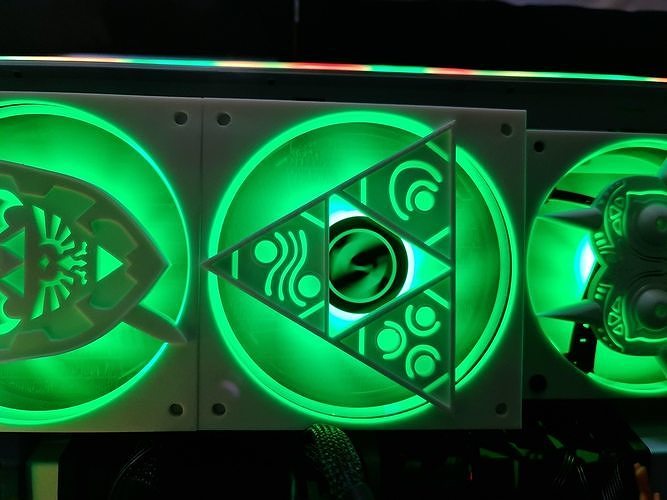 Zelda Tri-force 120mm Fan cover 3D model 3D printable | CGTrader