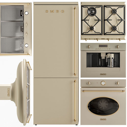 smeg appliance cream 3D model | CGTrader