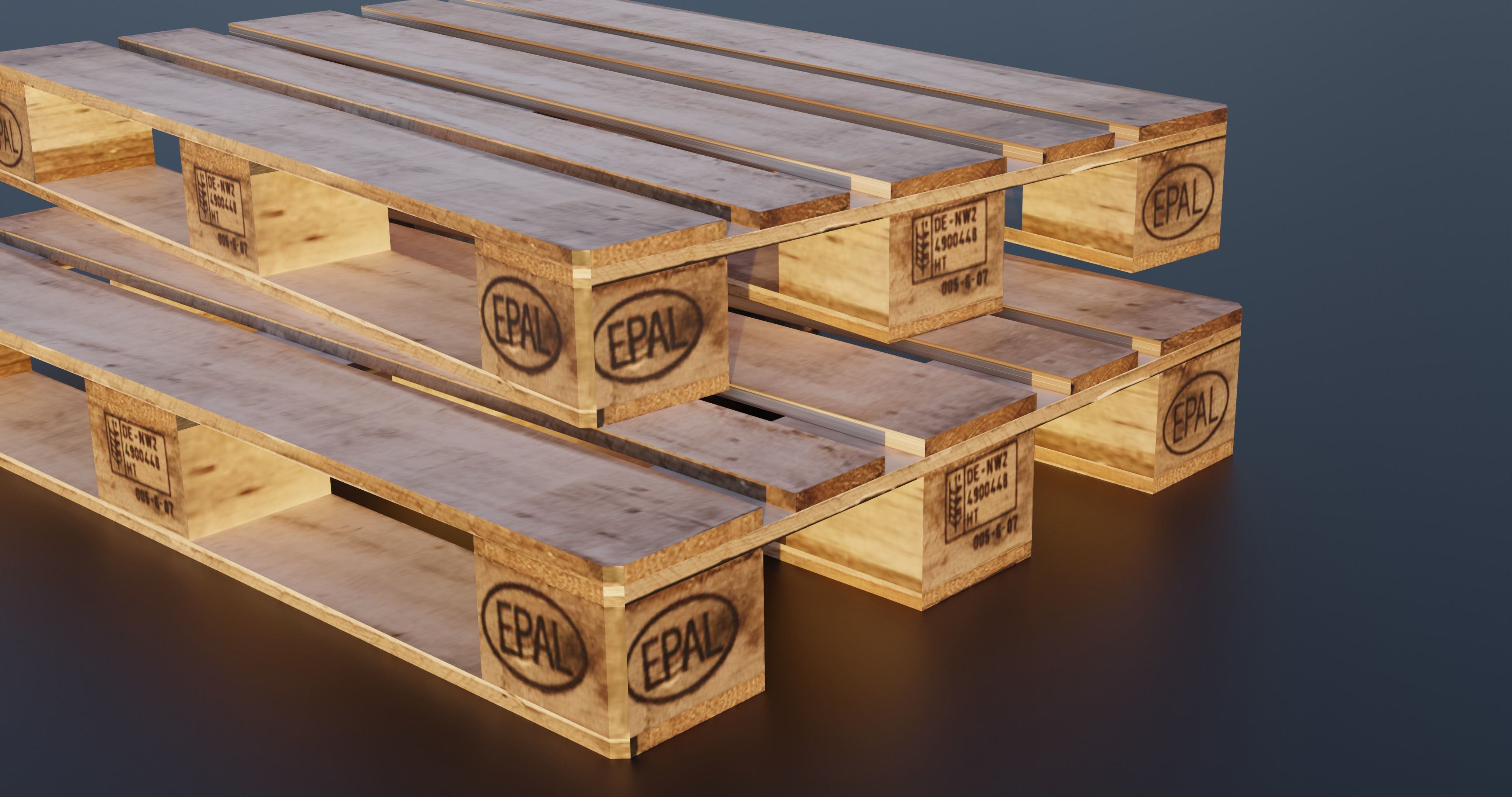 3D model Realistic European Pallets in 3D Industrial Logistics VR / AR ...