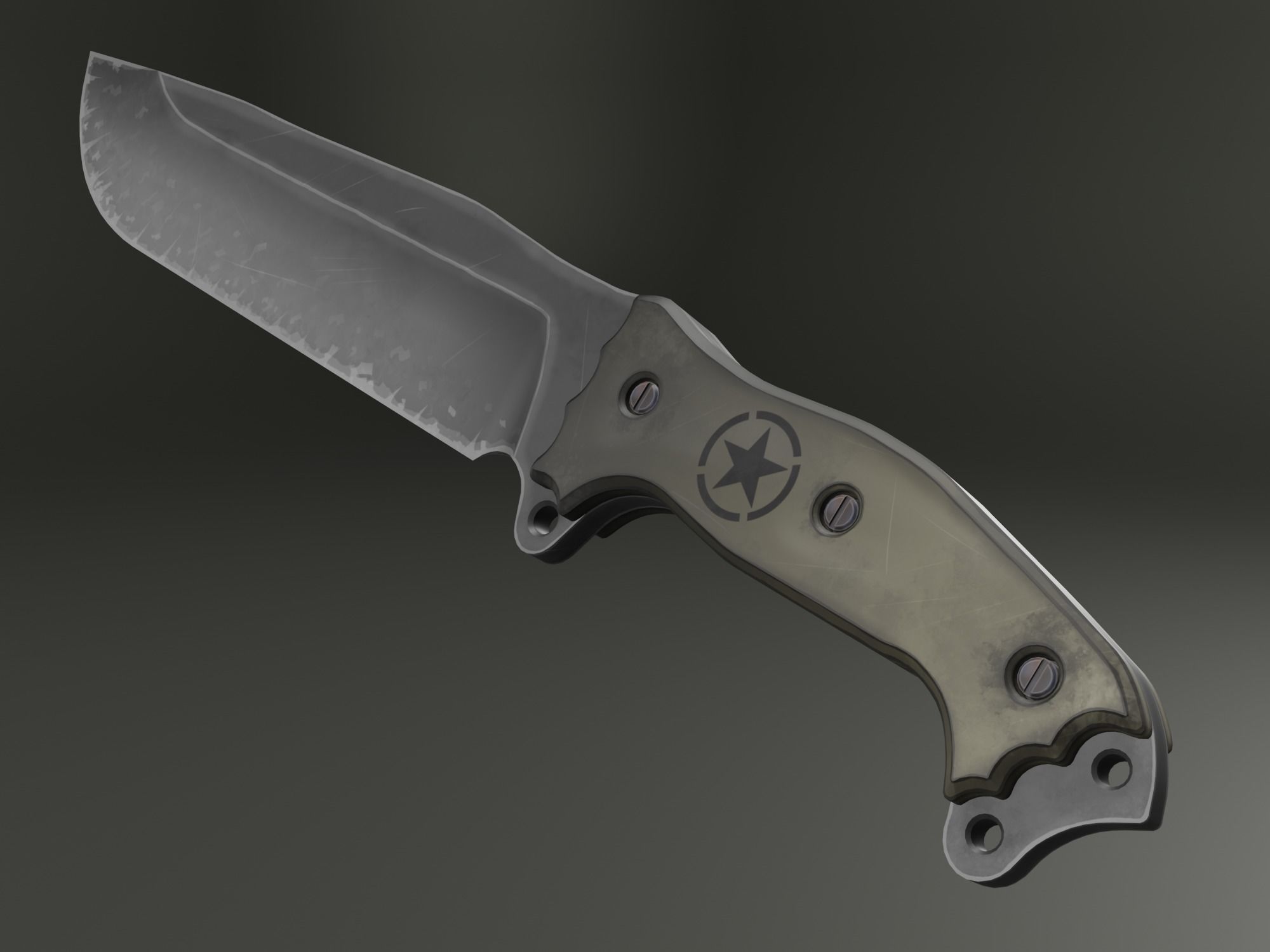 3D model Stylized Military Knife VR / AR / low-poly | CGTrader