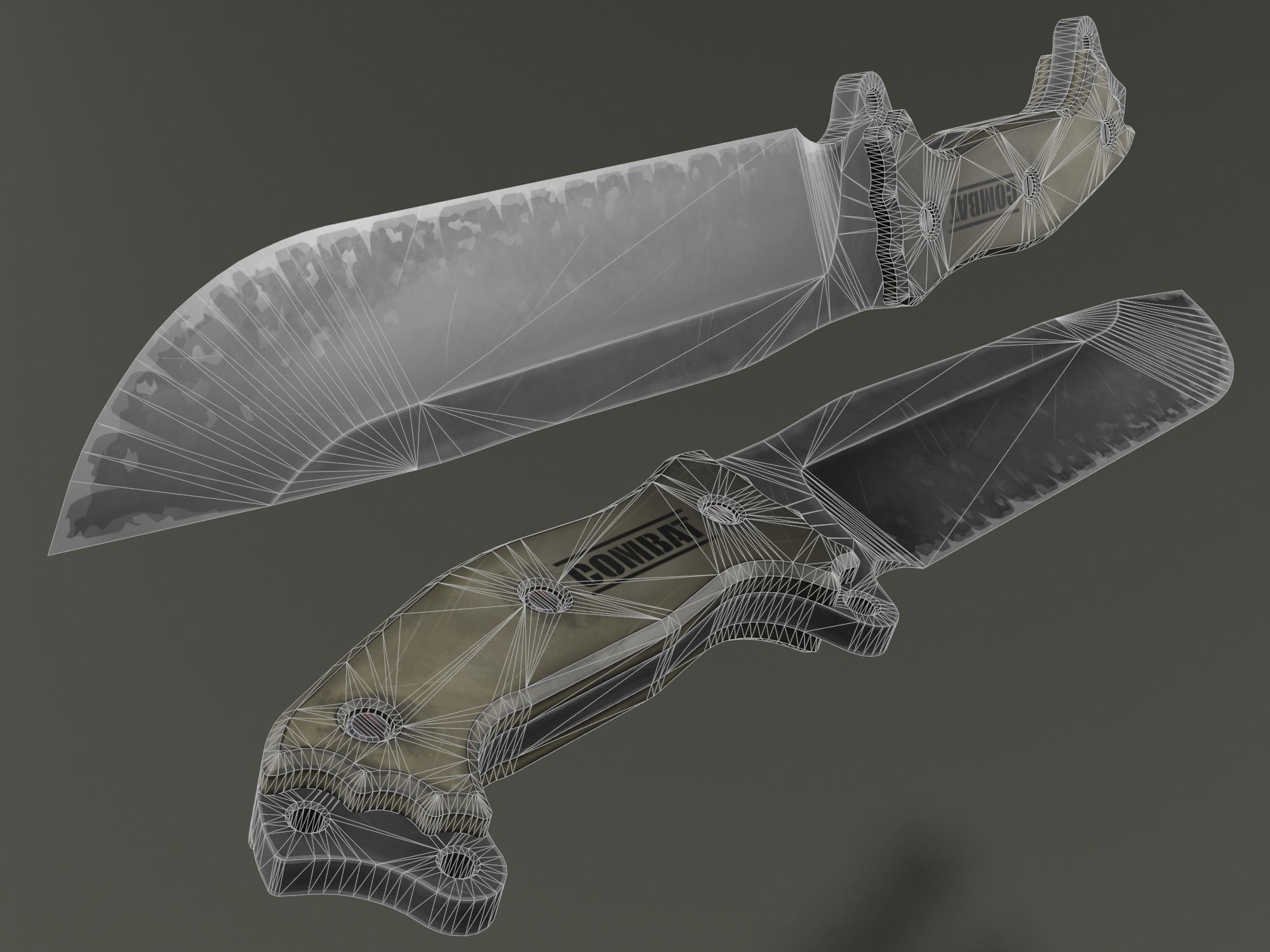 3D model Stylized Military Knife VR / AR / low-poly | CGTrader