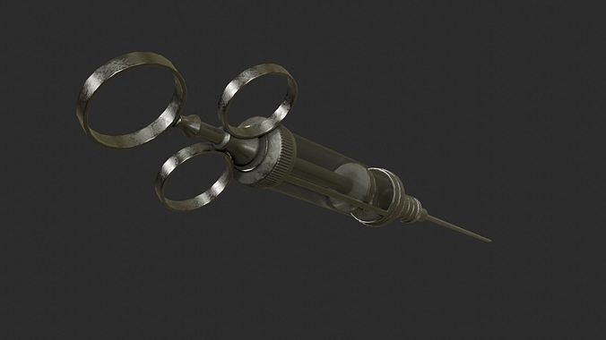3D model Antique medical syringe with 4k pbr textures VR / AR / low ...