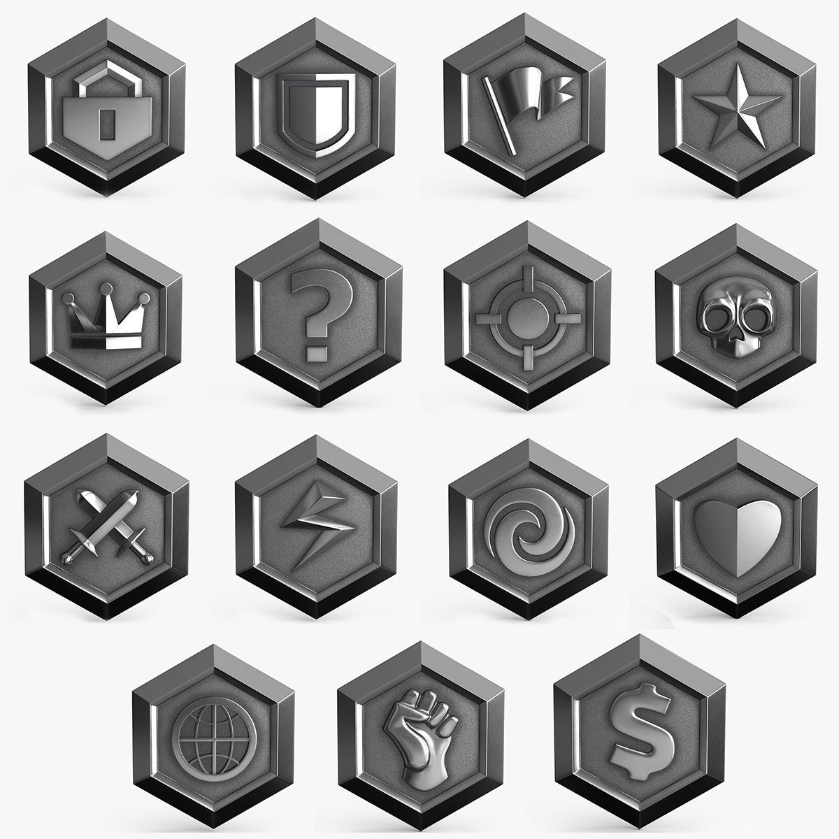 Game Coin Icon Symbol Collection VR / AR / low-poly | CGTrader