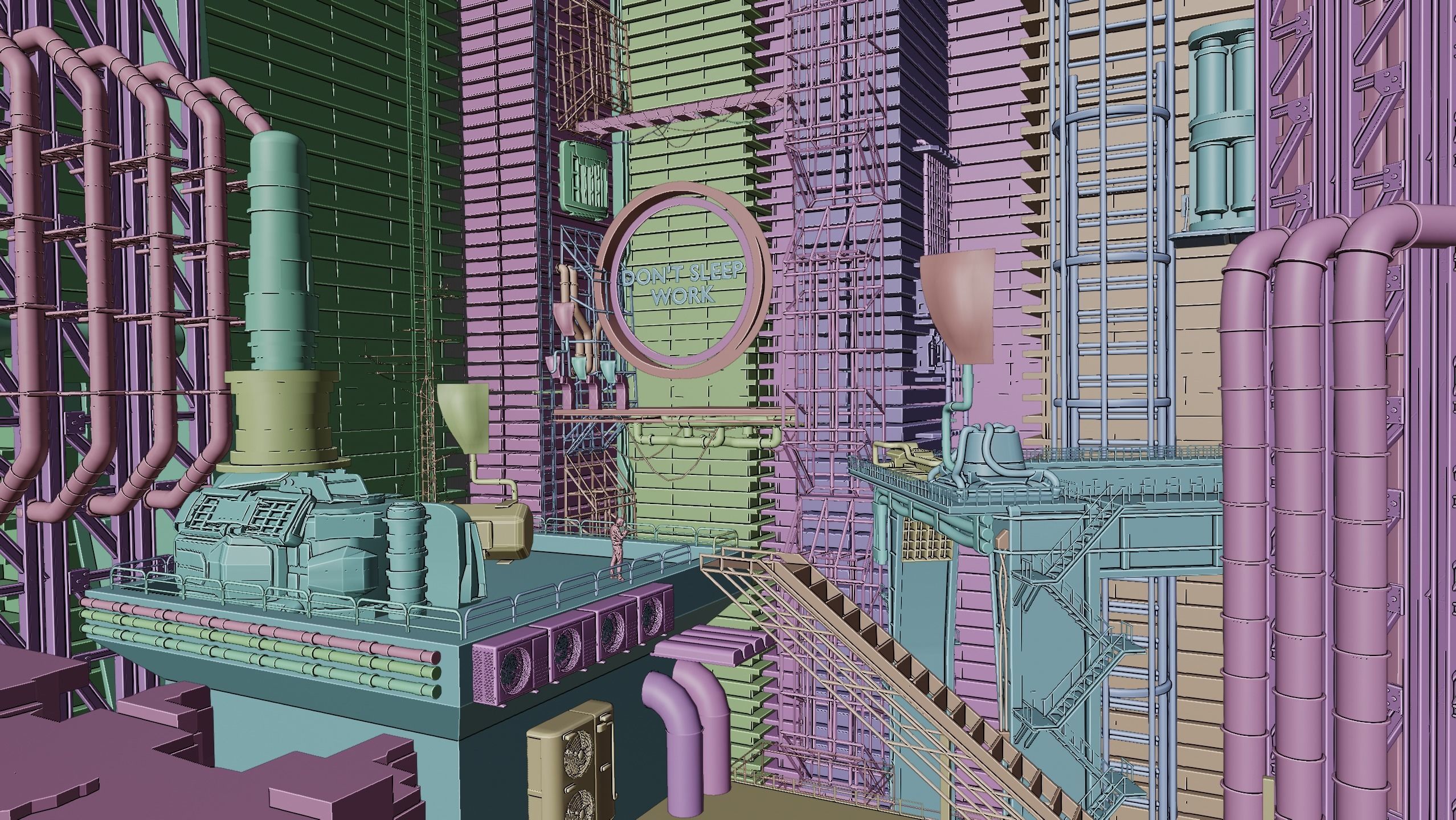 Cyberpunk Concept Art 3D Blender File Textured FBX OBJ MTL Files 3D ...