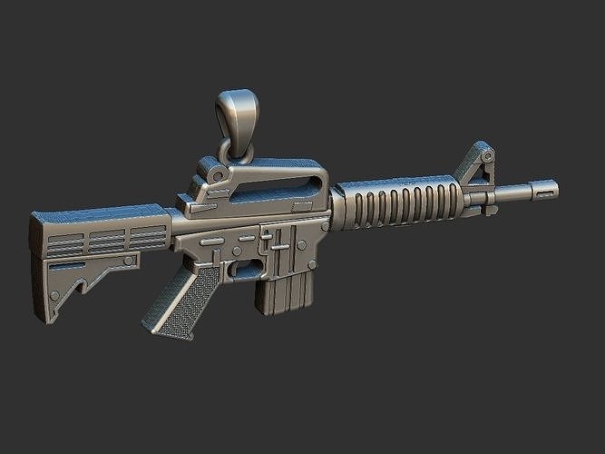 Machine Gun - AR 15 - Metralhadora Pendant 3D model 3D printable | CGTrader