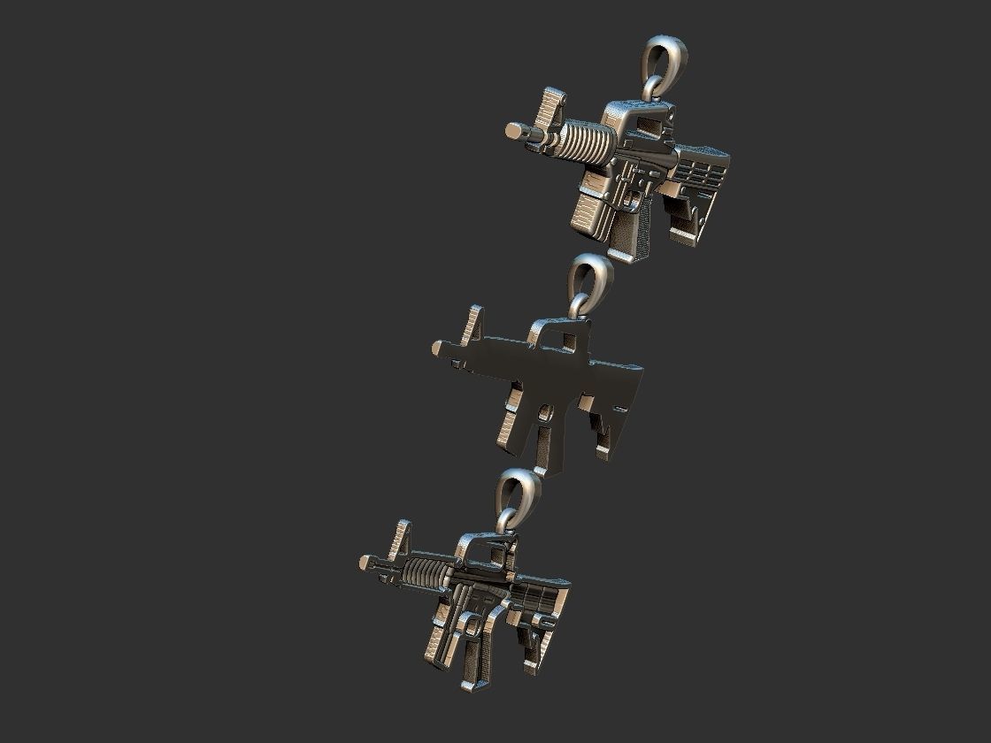 Machine Gun - AR 15 - Metralhadora Pendant 3D model 3D printable | CGTrader