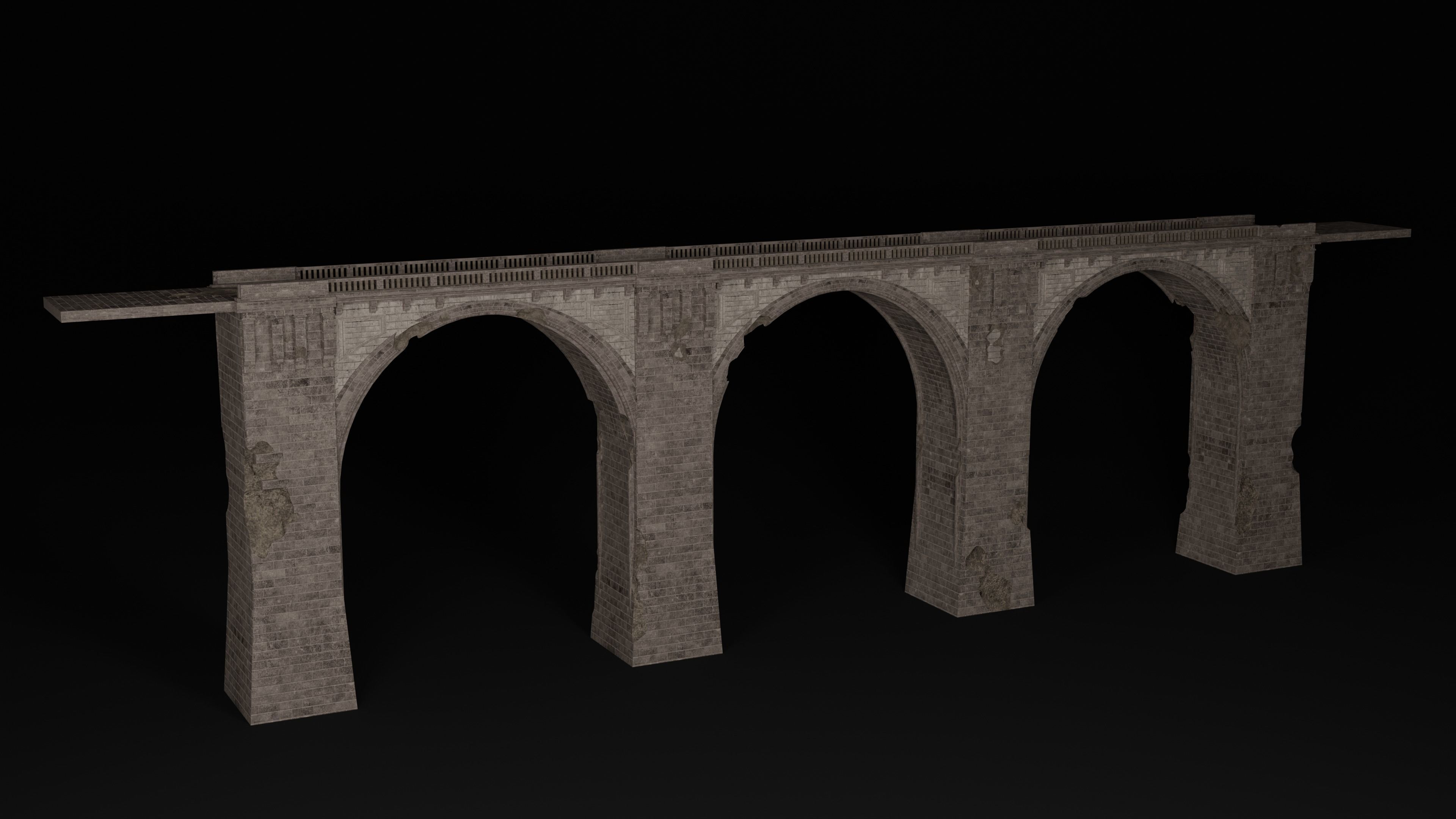 3D model BRIDGE ROMAN GREEK ANCIENT ROAD RAIL TRACK OLD STONE ...
