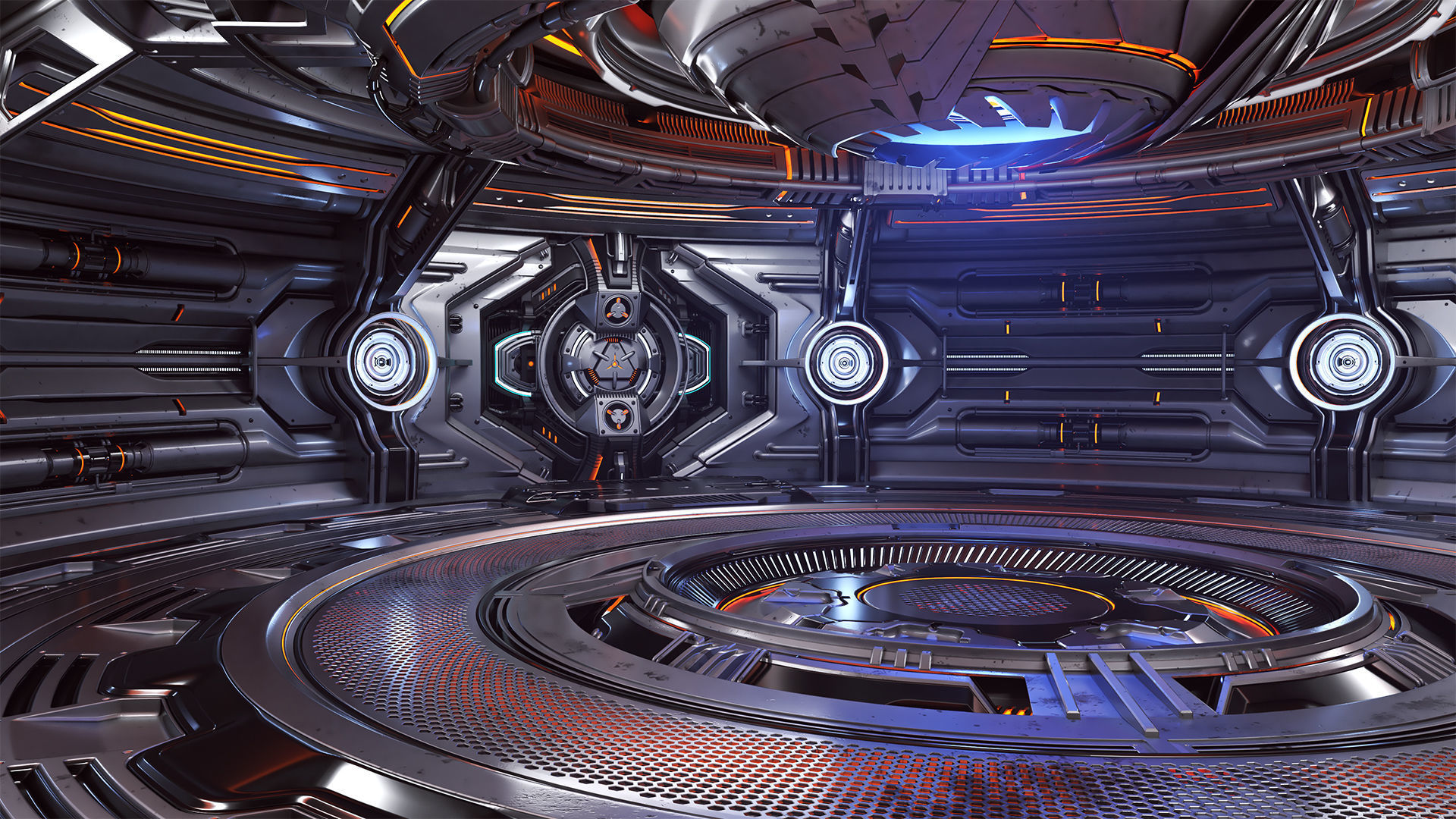Sci-Fi Futuristic Hall For Rendering 3D model | CGTrader