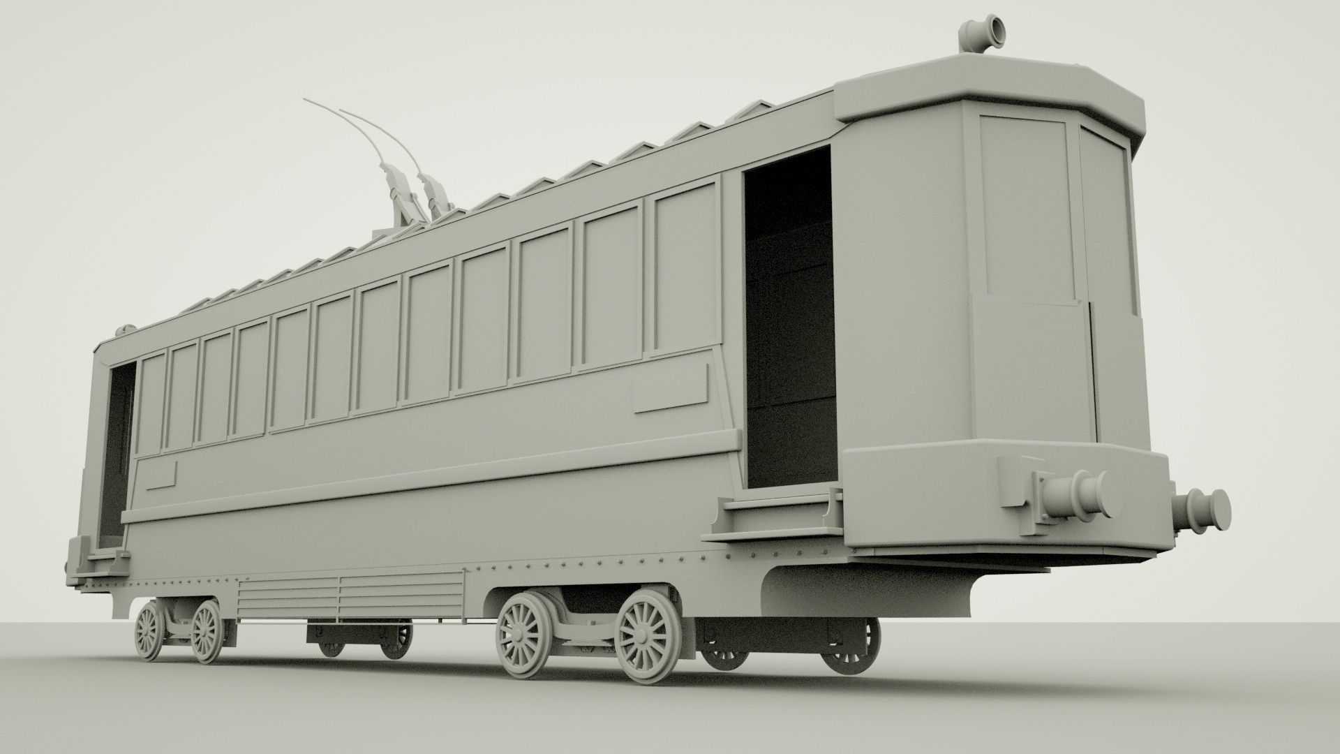 Retro Tramway 3D Model 3D model | CGTrader