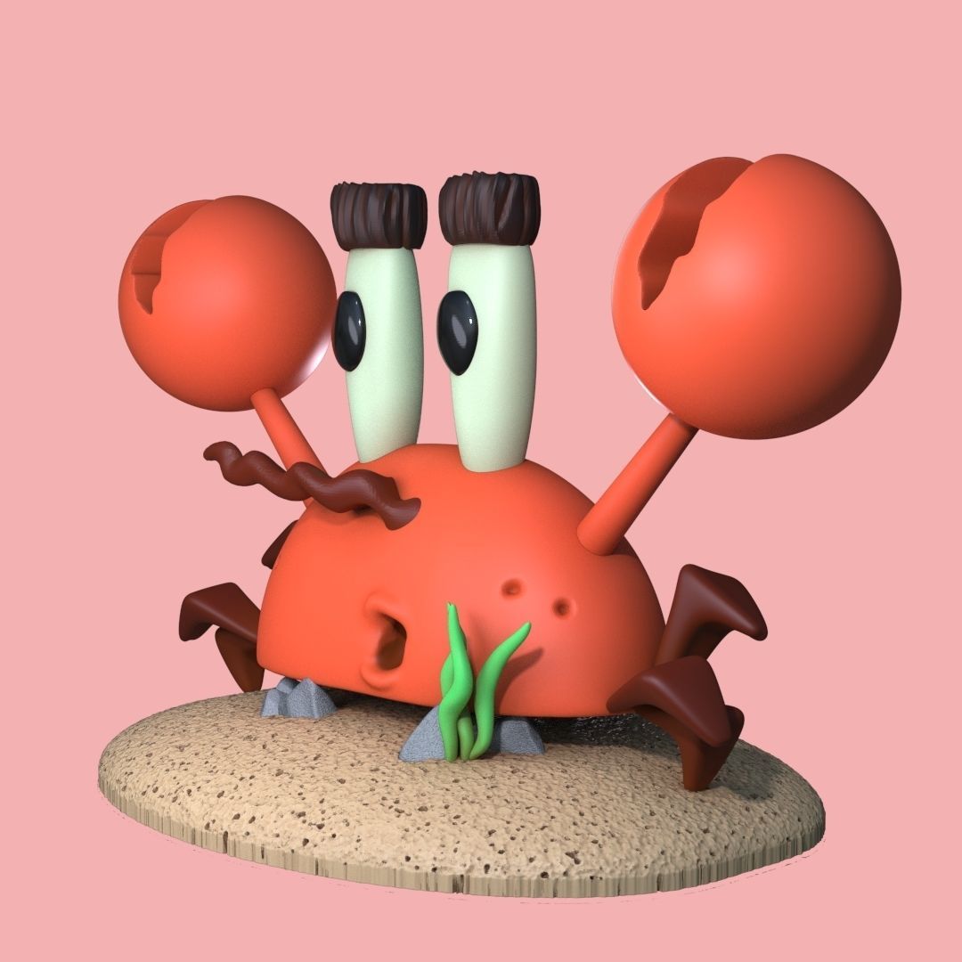 Primitive Mr Krabs 3D model 3D printable | CGTrader