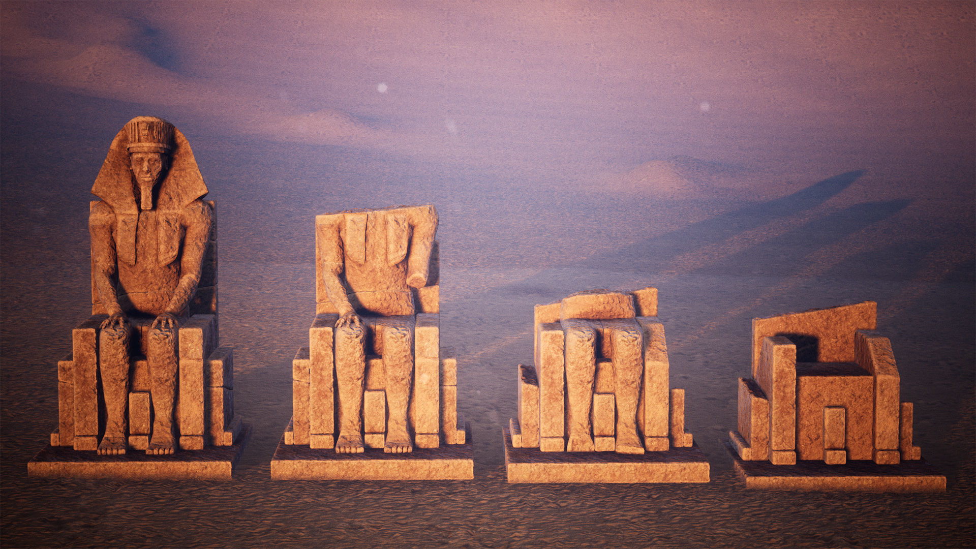 3D model Modular Egyptian Statues 51 Assets VR / AR / low-poly | CGTrader