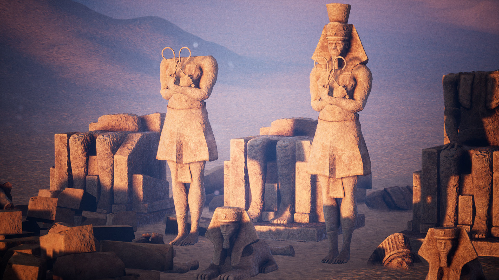 3D model Modular Egyptian Statues 51 Assets VR / AR / low-poly | CGTrader