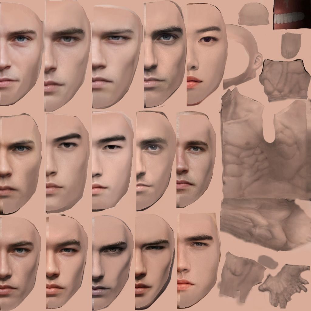 3D model 30 faces human male low poly for game development VR / AR ...