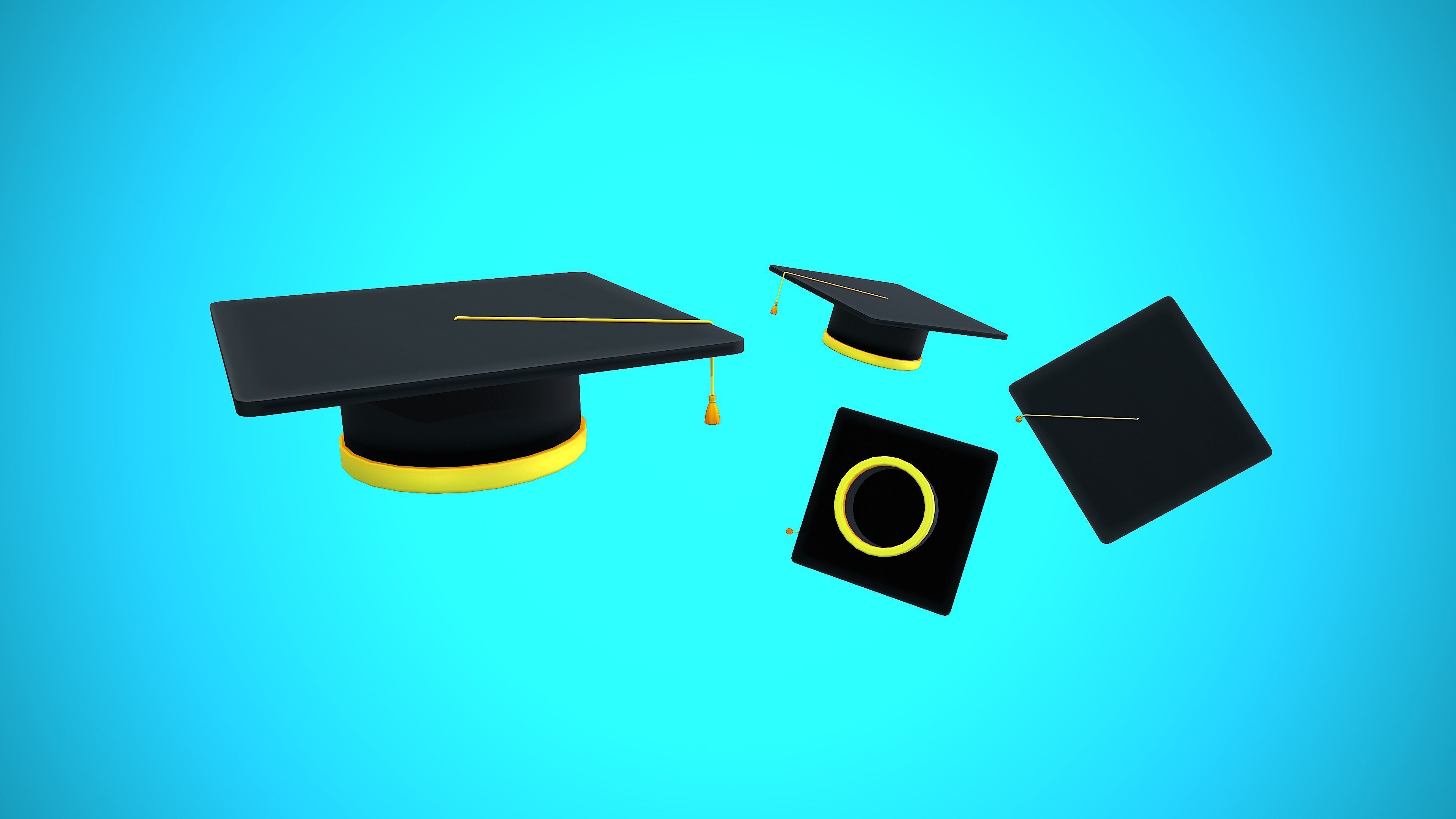 3D model GRADUATION CAP CARTOON STYLIZED VR / AR / low-poly | CGTrader